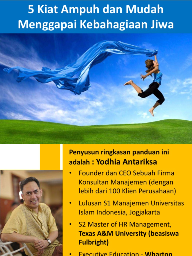 5 Langkah Mudah Menggapai Kebahagiaan Jiwa-1 | PDF | Karier & Perkembangan | Pengembangan Diri