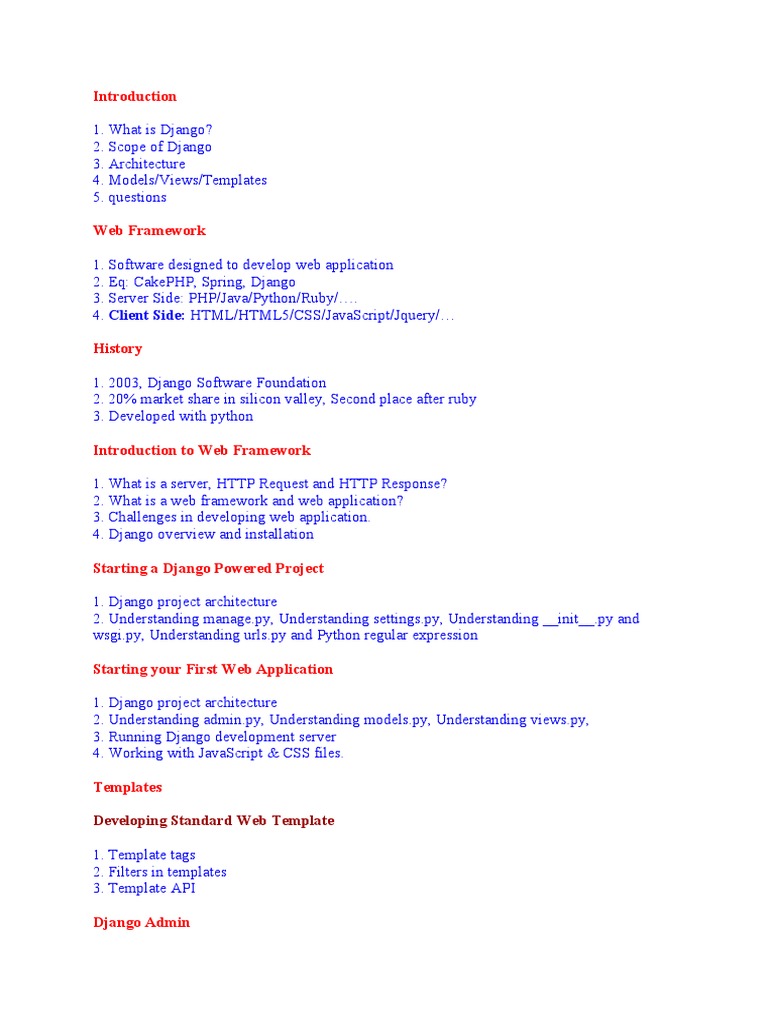 Python Syllabus | PDF | Html5 | Web Application