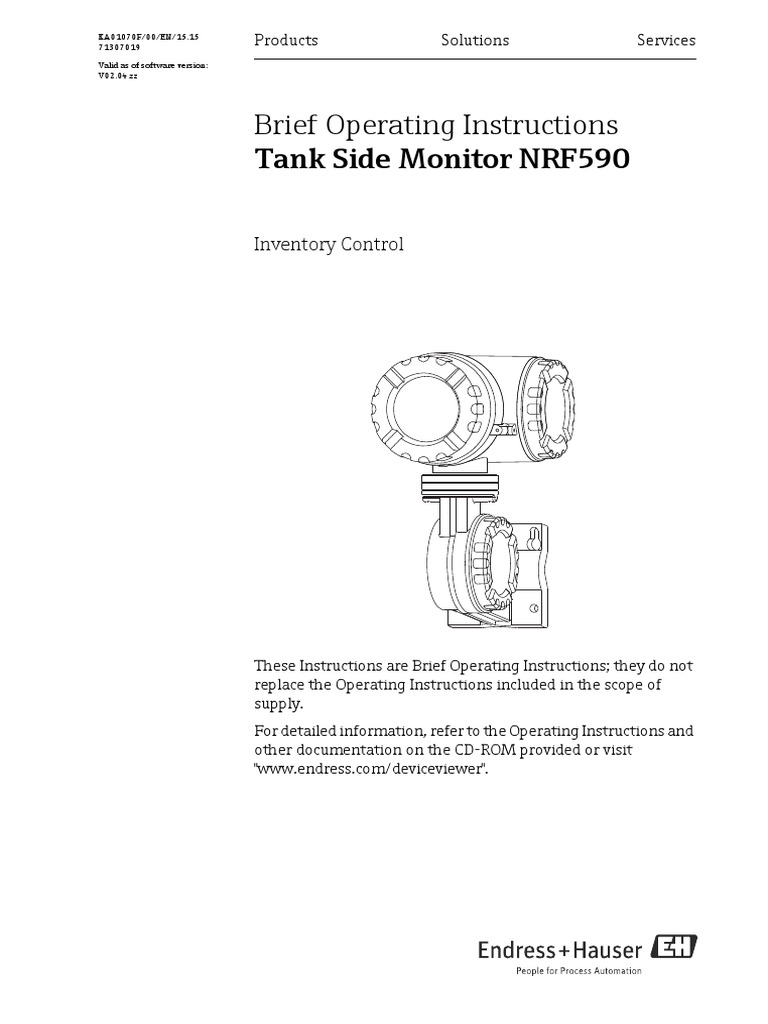 Brief Operating Instructions - Tank Side Monitor NRF590 - KA01070FEN - 1515 | PDF | Capacitor ...