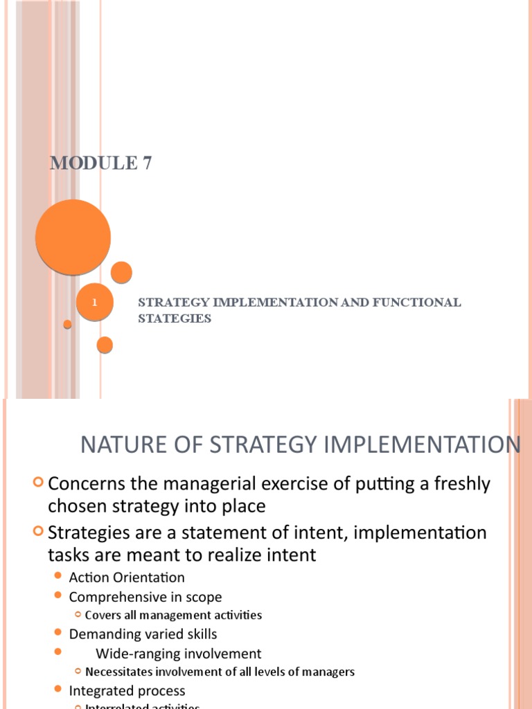 Strategy Implementation and Functional Stategies | PDF | Organizational ...