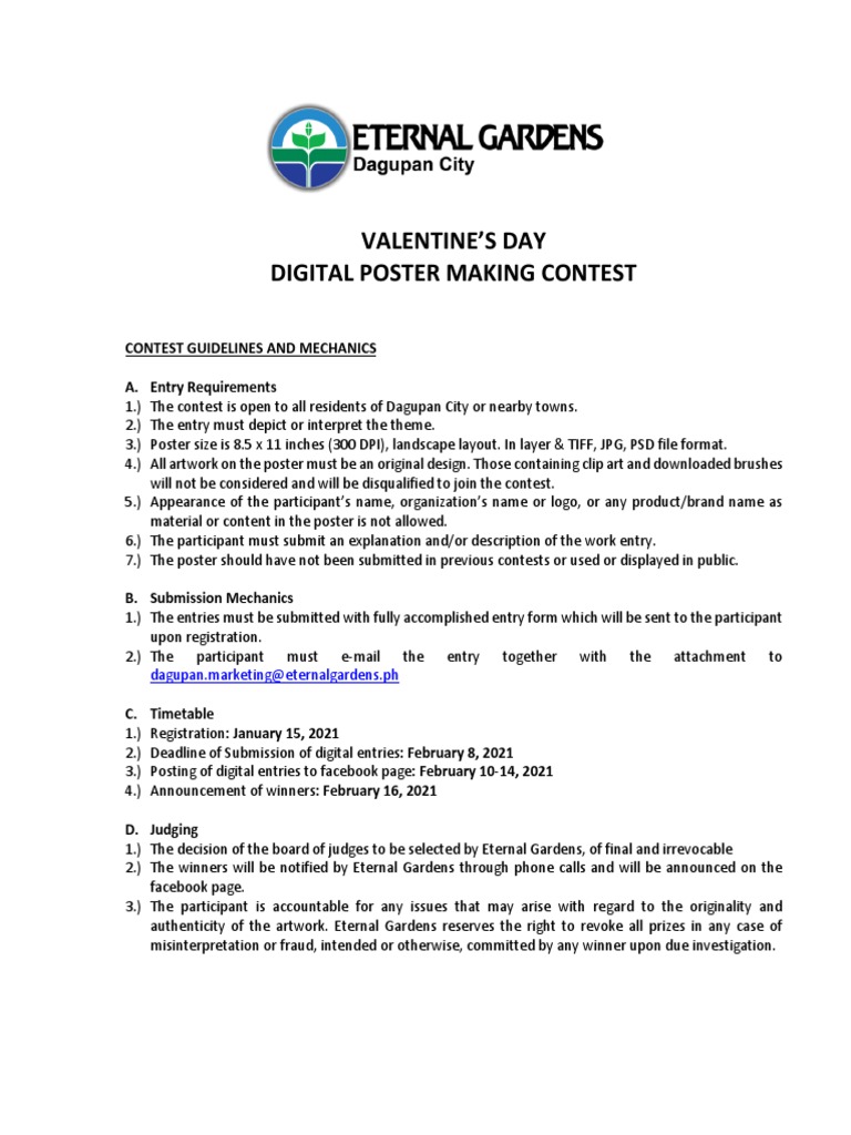Valentine'S Day Digital Poster Making Contest: Contest Guidelines and ...
