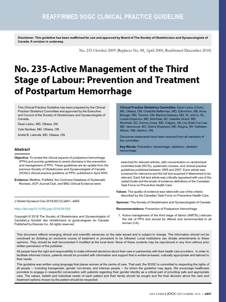 Active Management of The Third Stage of Labour | PDF | Childbirth ...