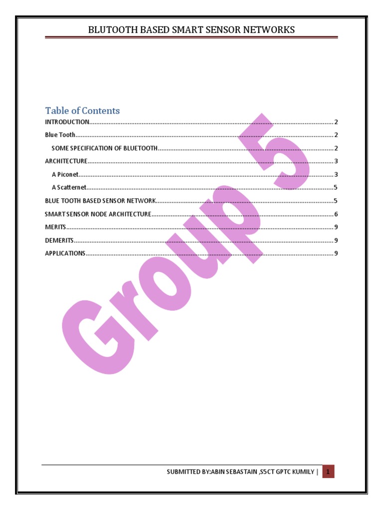 Bluetooth Based Sensor Networks SUMMARY | PDF | Bluetooth | Wireless ...