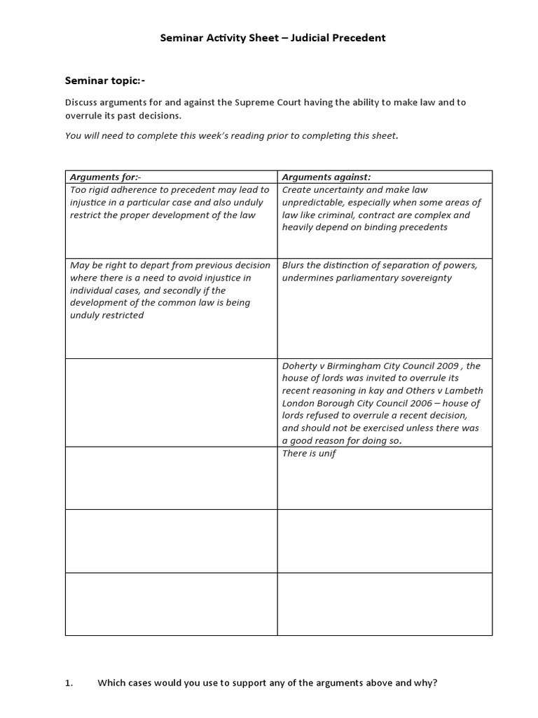 Seminar Activity Sheet JP | PDF | Law