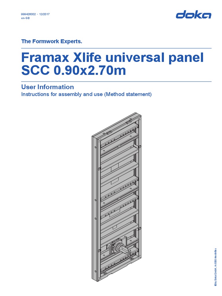Framax Xlife Universal Panel SCC 0.90x2.70m: User Information | PDF ...
