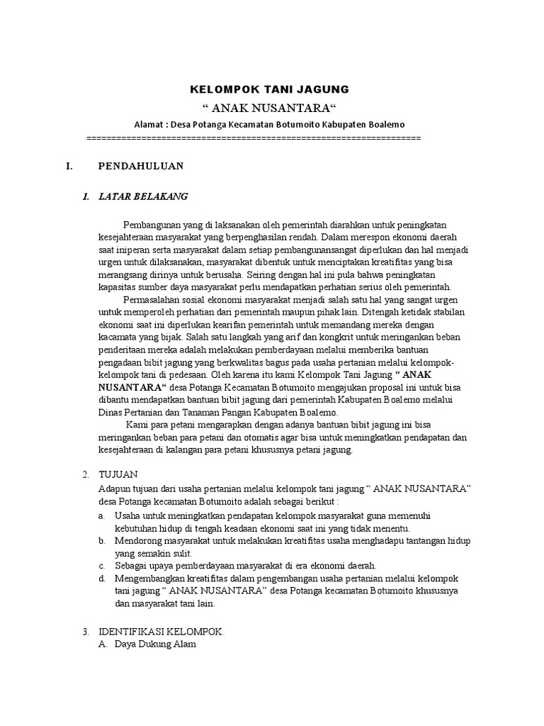 Proposal Kementan Potanga | PDF