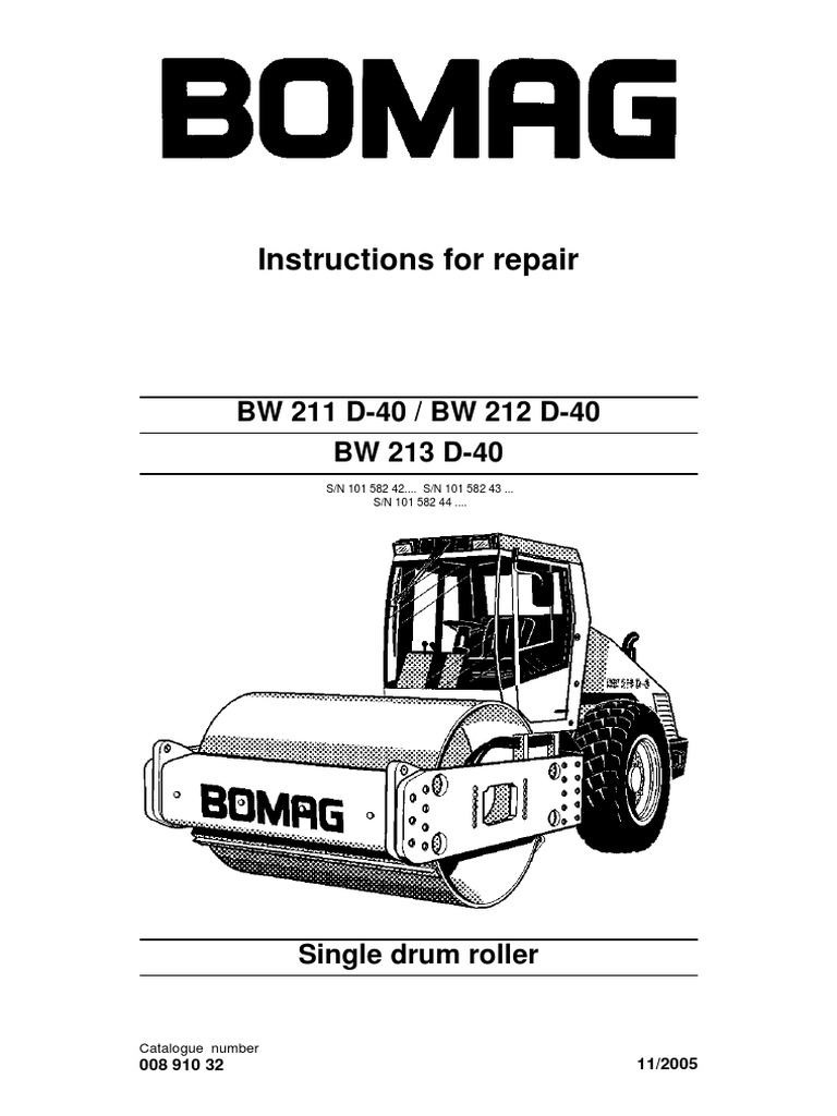 BW211-212-213-D-40 Bomag | PDF | Air Conditioning | Pipe (Fluid Conveyance)