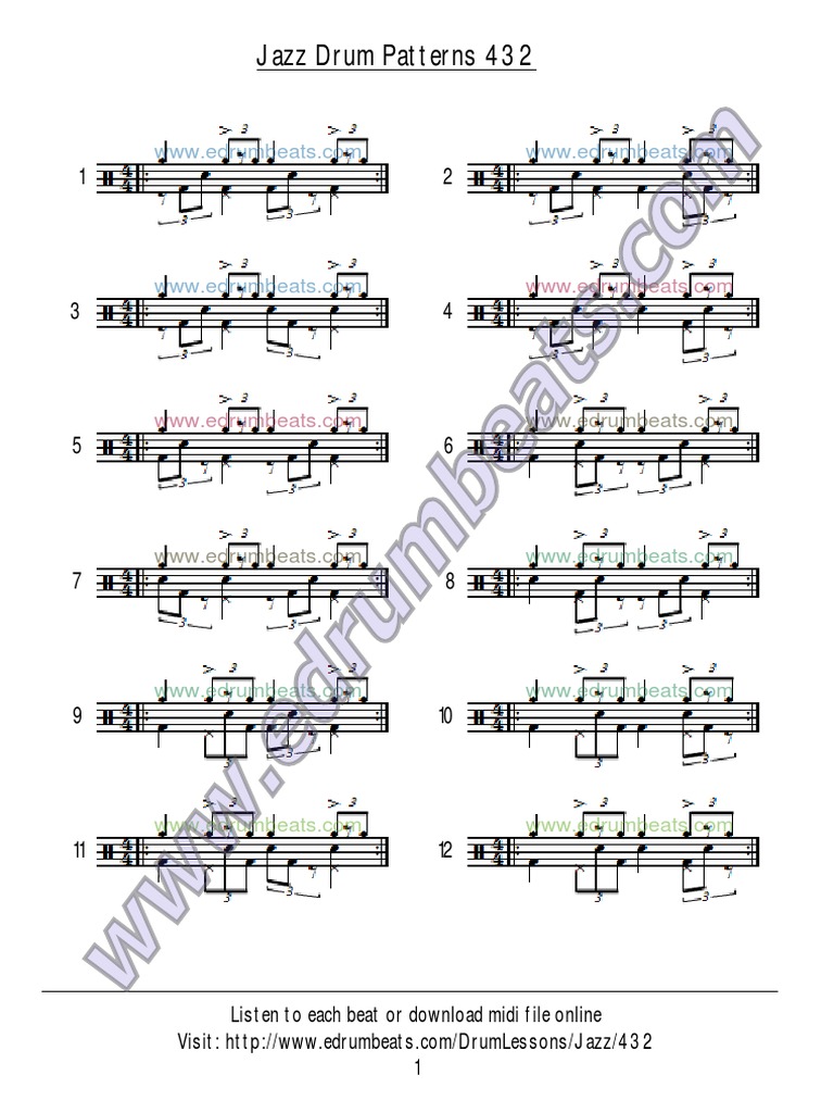 Jazz Drum Beats for Musicians | PDF