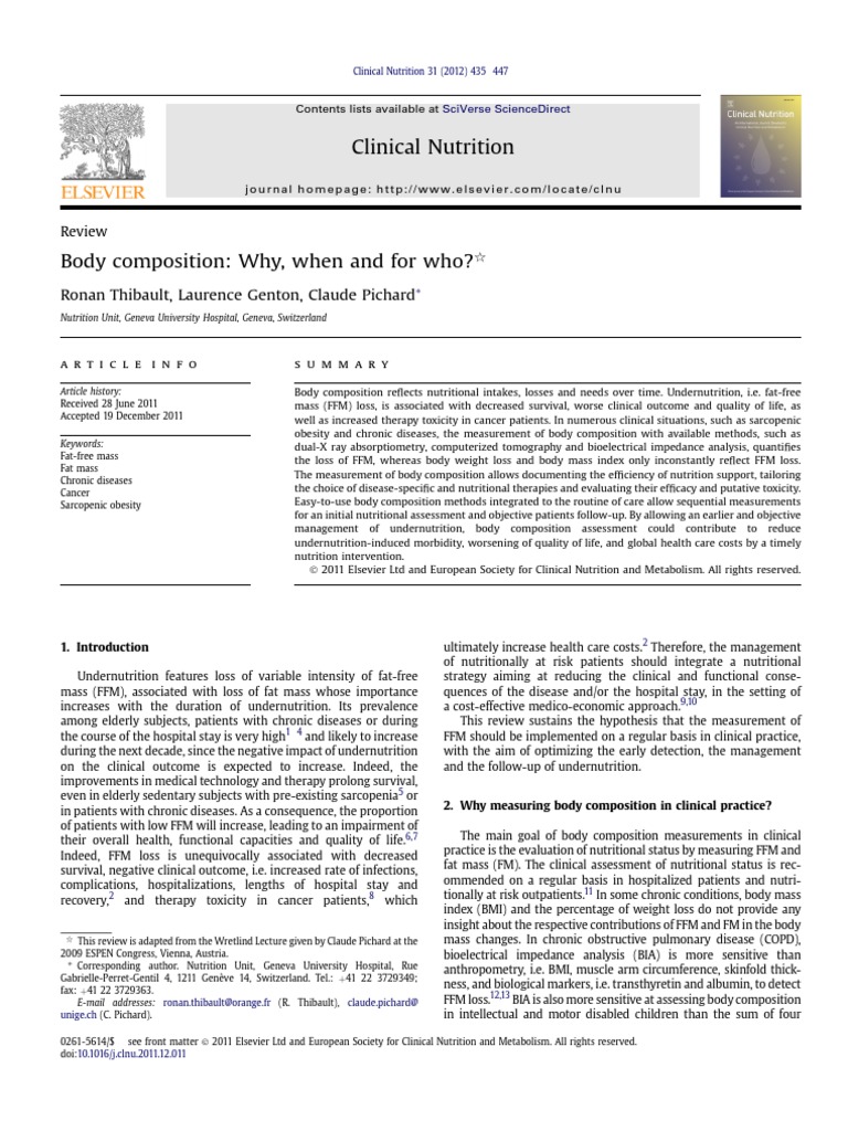 Body Composition Why, When and For Who | PDF | Body Mass Index ...