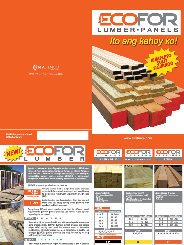 ECOFOR Is Proudly Offered at This Hardware | PDF | Lumber | Wood