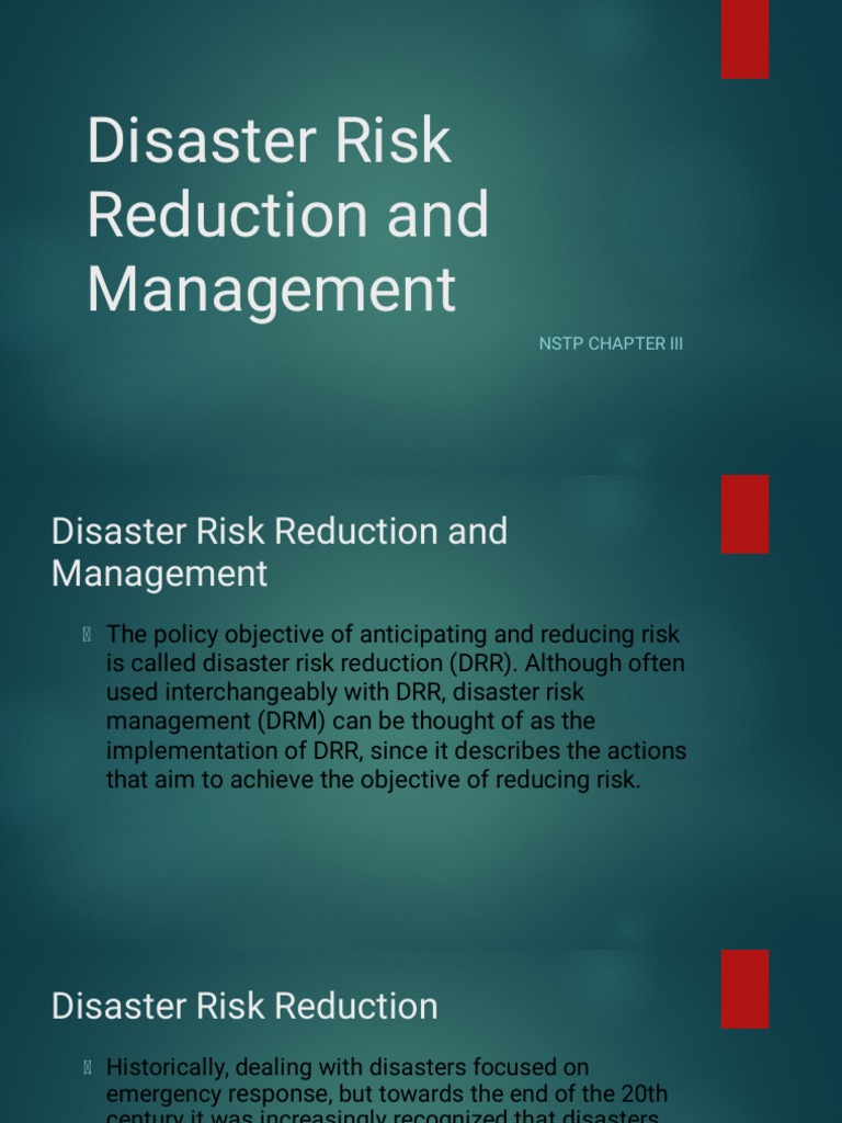 NSTP on Disaster Risk Management | PDF | Disaster Risk Reduction ...