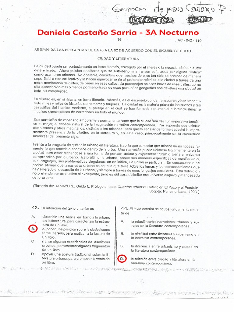 Ciudad y Literatura Daniela Castaño Sarria | PDF