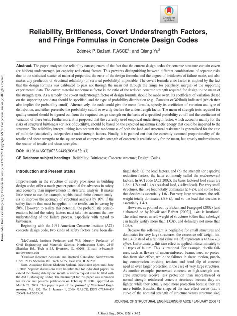 Reliability, Brittleness, Covert Understrength Factors, and Fringe ...