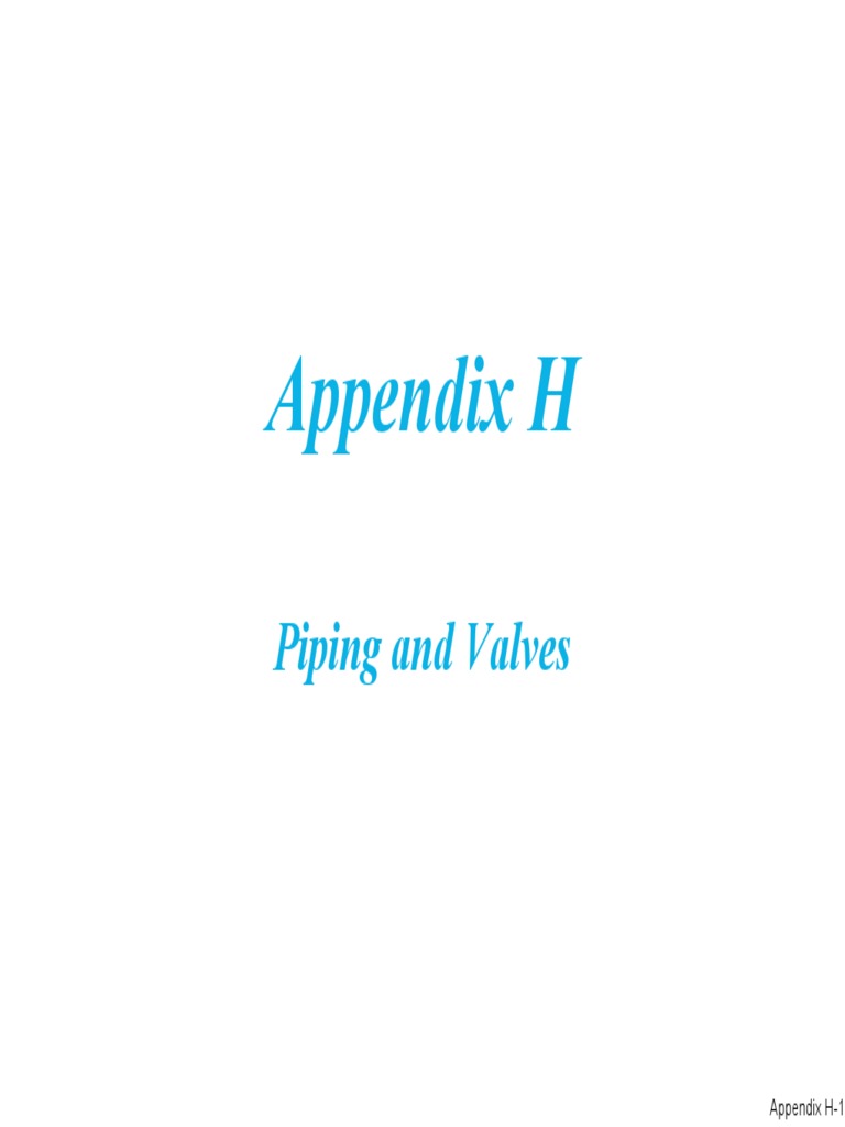 New Appendix H - Piping and Valvesx | PDF | Pipe (Fluid Conveyance ...