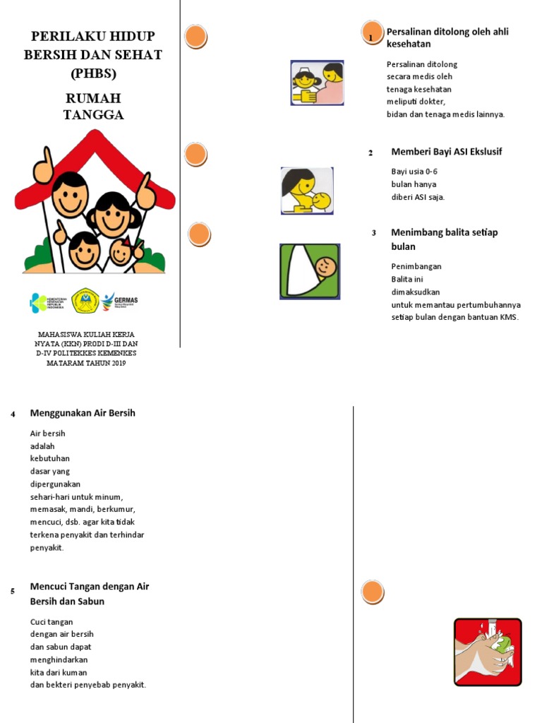 LEAFLET PHBS Rumah Tangga (Perawat) | PDF