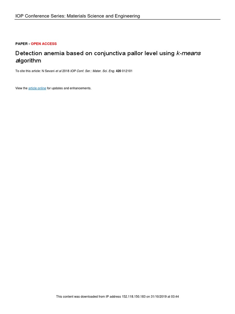 Anemia Detection via Conjunctiva Pallor | PDF | Business | Science ...