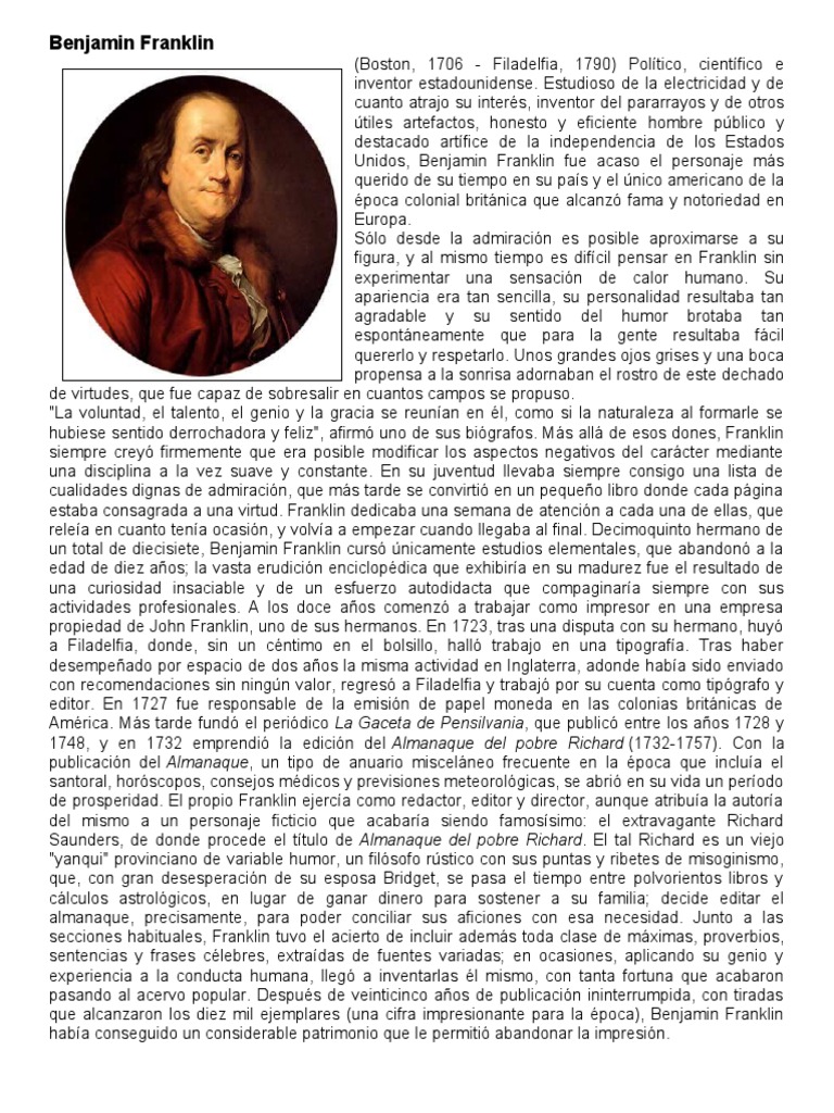 Benjamin Franklin 8 | PDF | Nikola Tesla | Corriente eléctrica