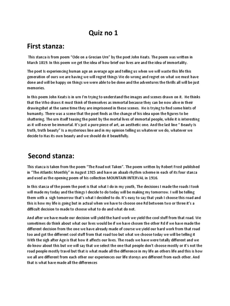 Quiz of Intro To Poetry and Drama | PDF | Poetry