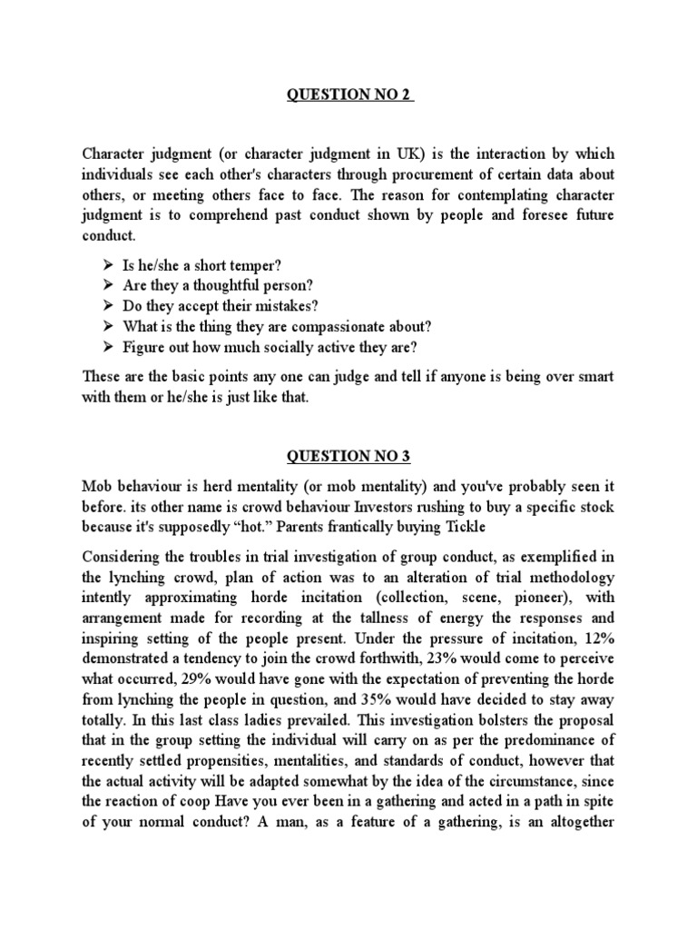 Mob Behavior 2 | PDF | Psychology