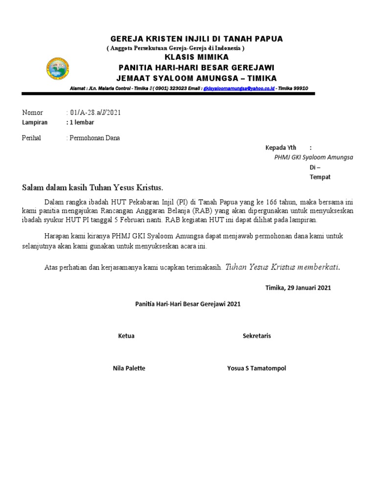 Perincian Kebutuhan Dana | PDF