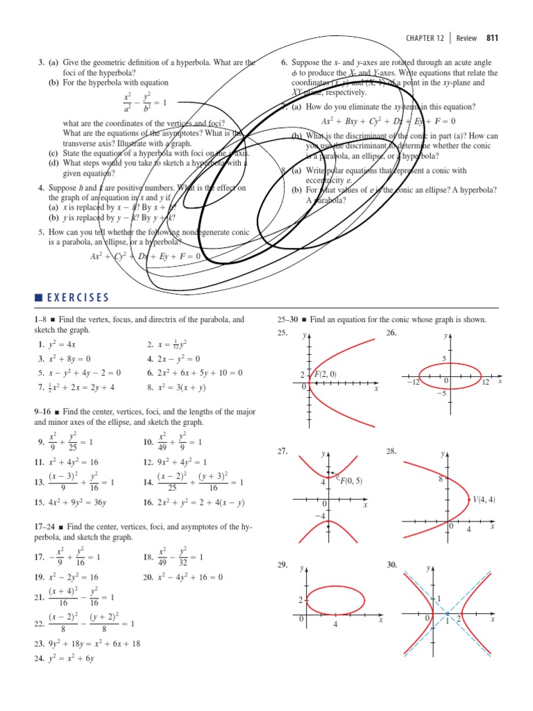 Exercises: Review 811 | PDF | Ellipse | Geometric Objects