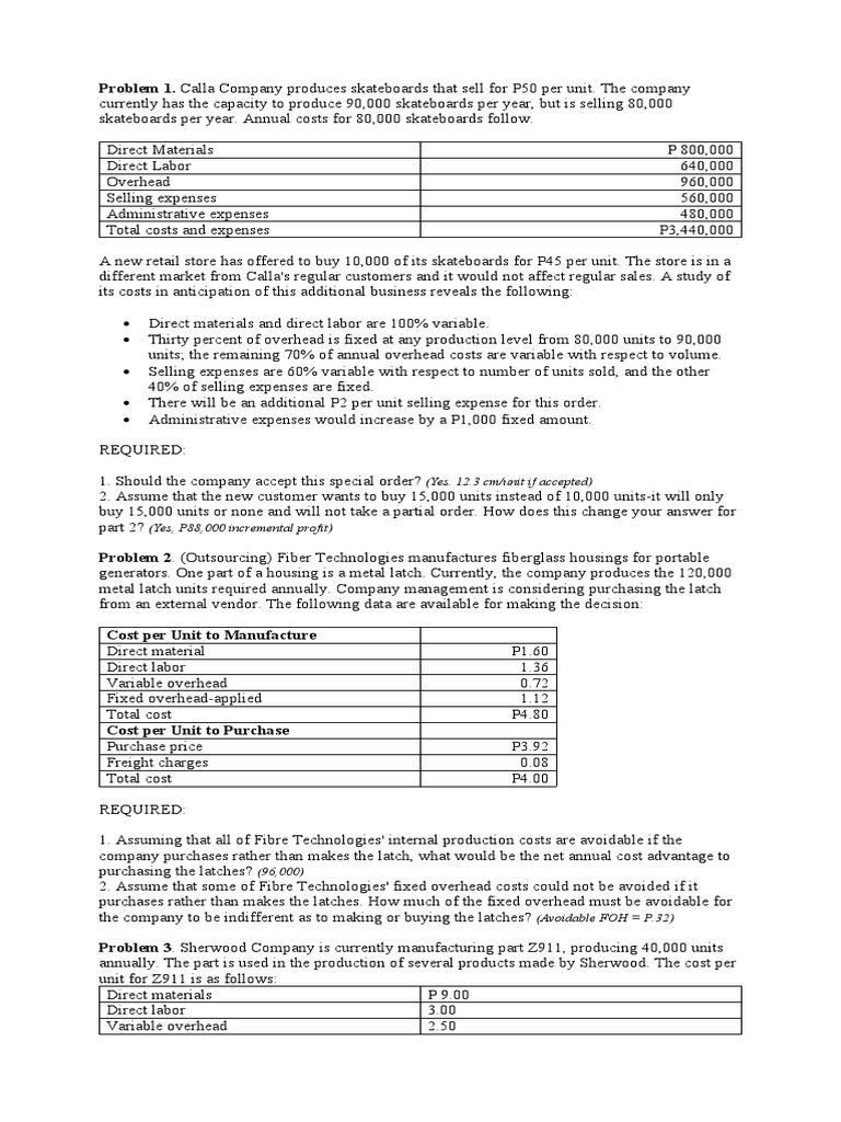 Chapter 11 Relevant Costing Exercises | PDF | Cost | Business Economics