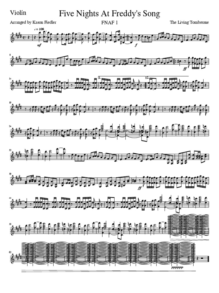 Five Nights at Freddys Song FNAF 1-Violín | PDF