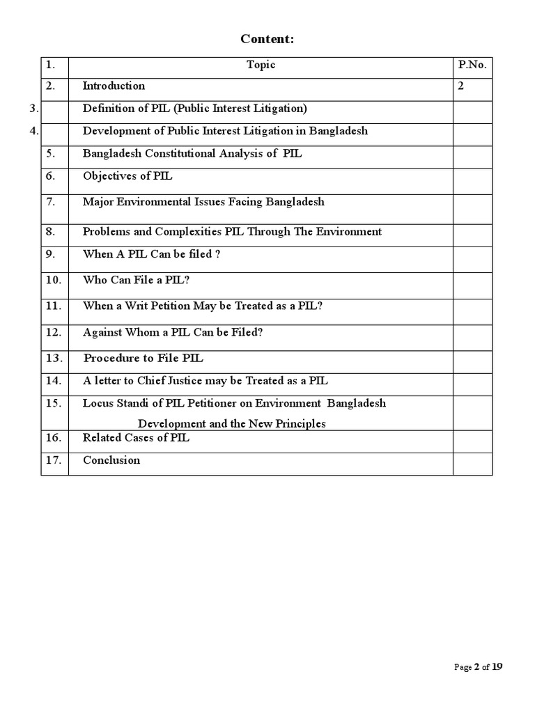 Public Interest Litigation in Bangladesh | PDF | Habeas Corpus | Supreme Court Of India
