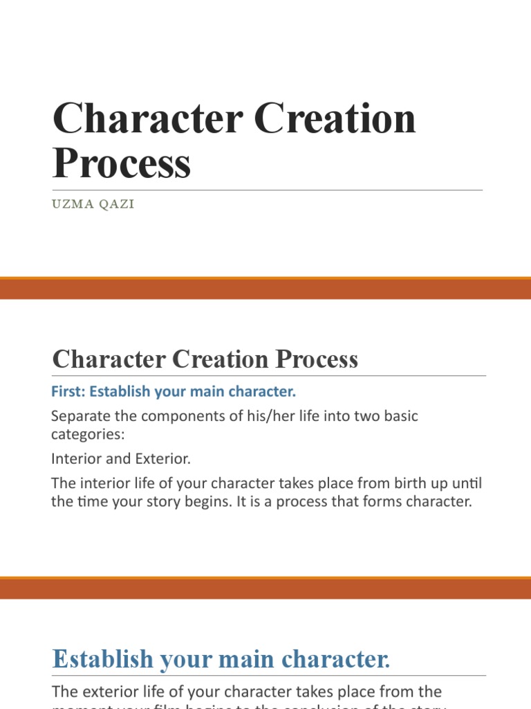 Character Creation Process | PDF | Human Nature | Psychology