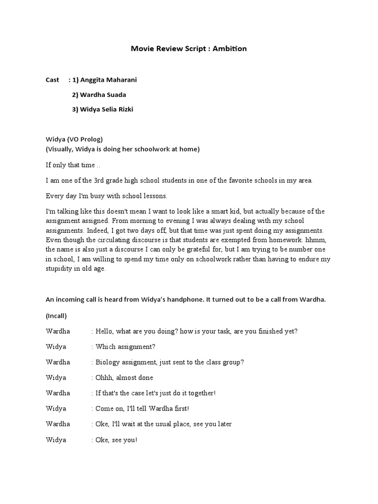 Movie Review Script | PDF