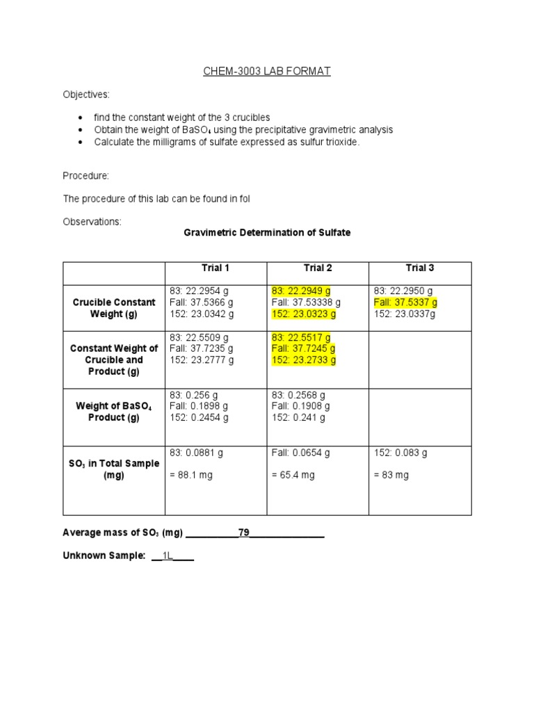Chem-3003 Lab Format | PDF | Physical Sciences | Chemical Substances