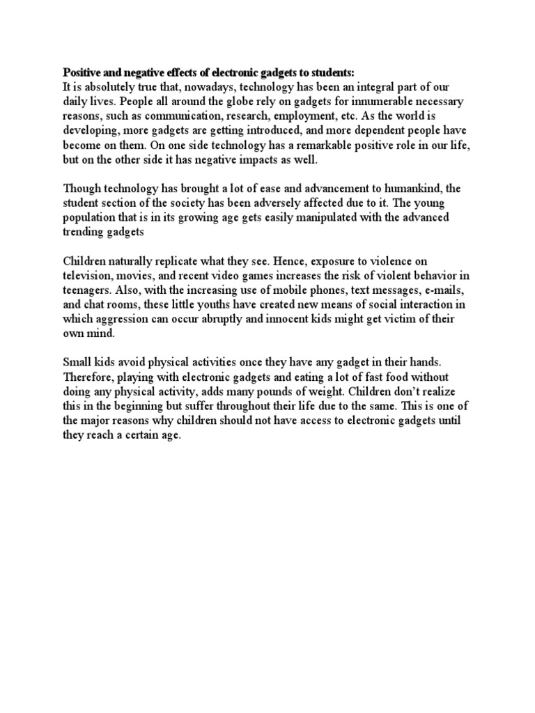 Effects of Gadgets on Students | PDF