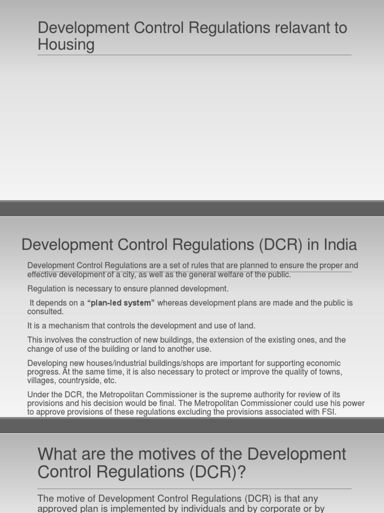 Development Control Regulations Relavant To Housing | PDF | Zoning ...