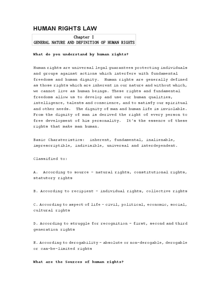 HUMAN RIGHTS LAW - Samplex and Reviewer | PDF | European Convention On ...