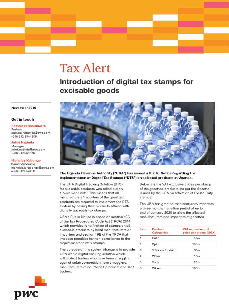 Tax Alert: Introduction of Digital Tax Stamps For Excisable Goods | PDF ...