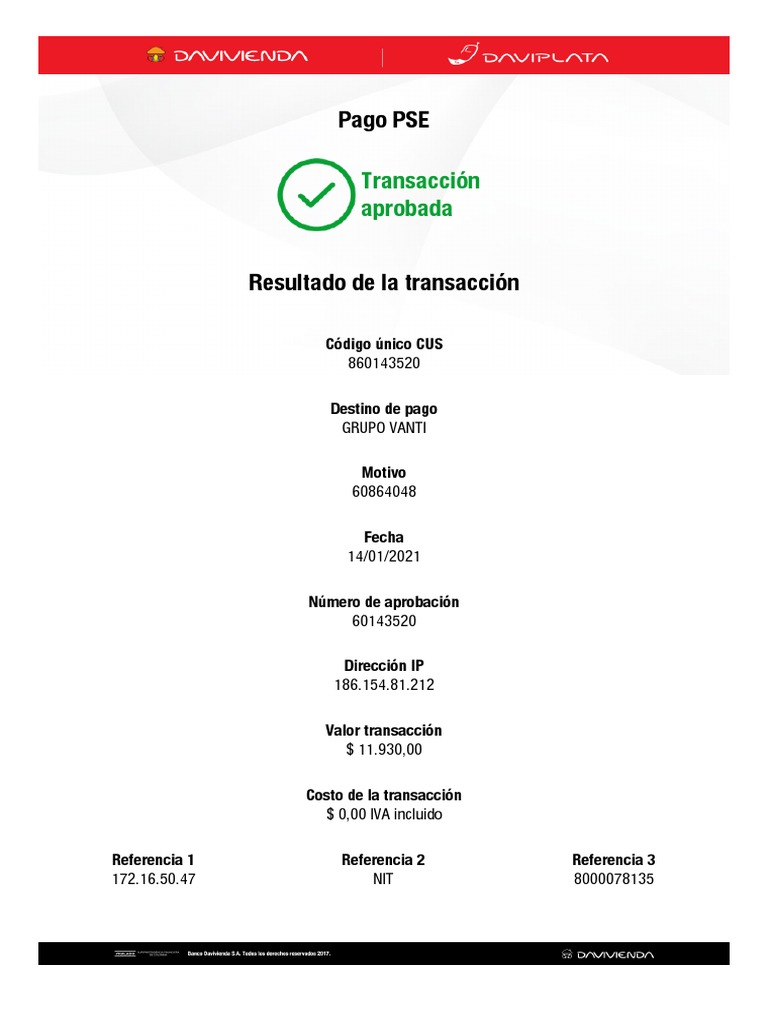 Comprobante PSE | PDF