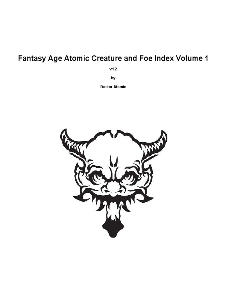 Fantasy Age Atomic Monster Index | PDF | Weaponry