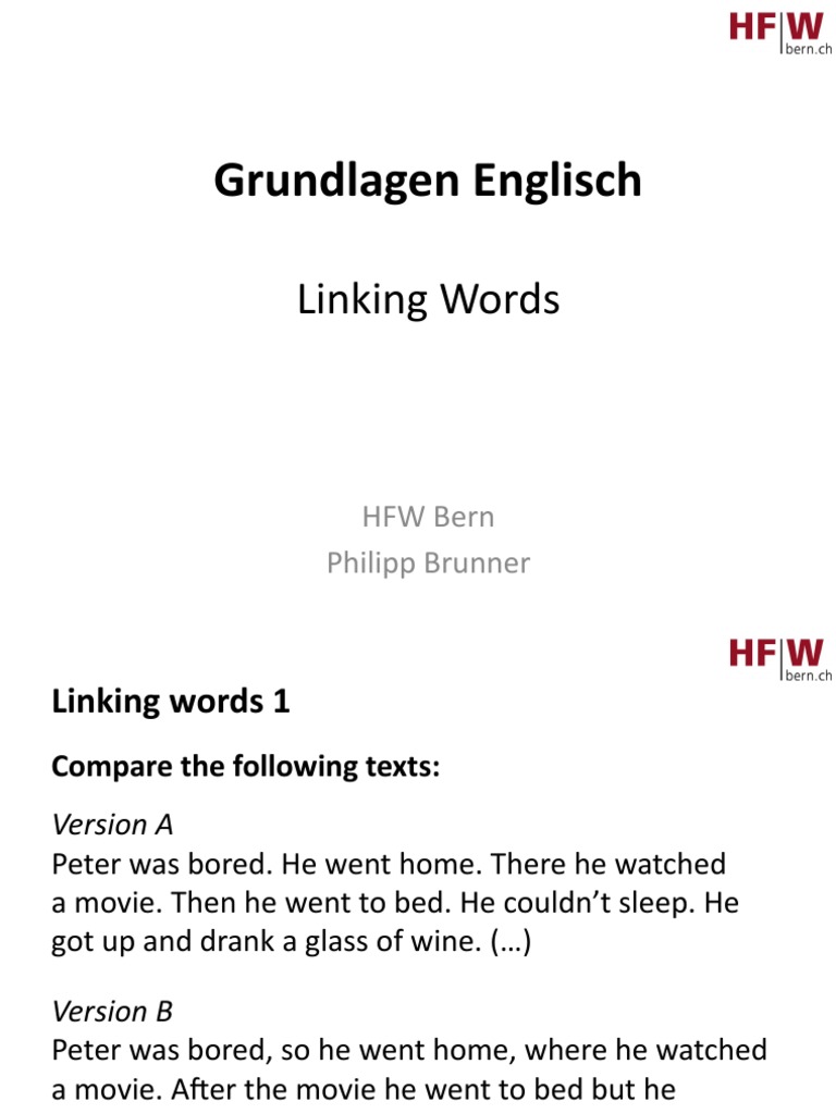Basics 13 - Linking Words | PDF | Logic | Cognitive Science