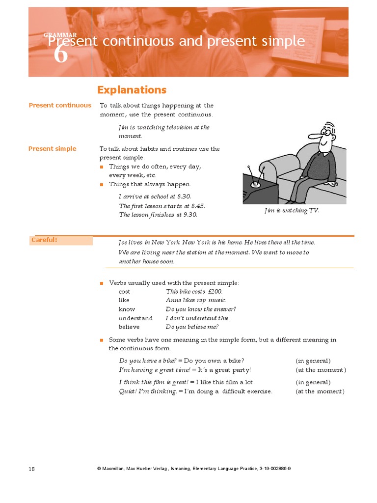 Present Simple VS Present Continuous | PDF | Syntax | Cognitive Science