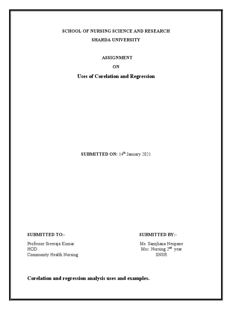 Assignment On Corelation and Regression-1 | PDF | Correlation And Dependence | Linear Regression