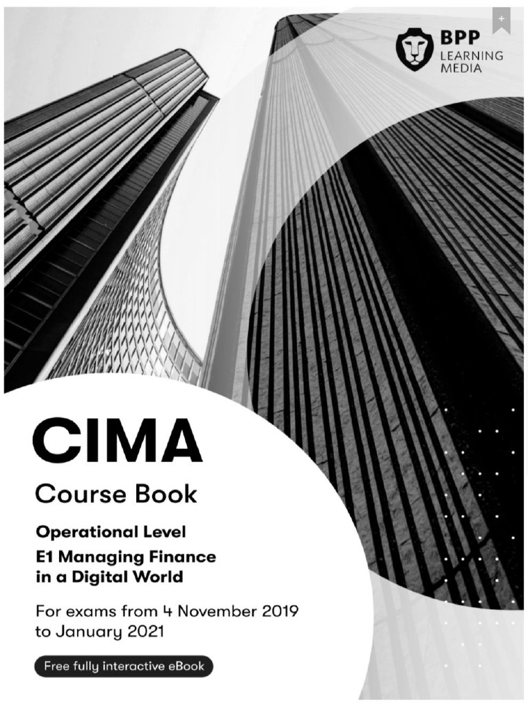 CIMA E1 Managing Finance in A Digital Wo | PDF