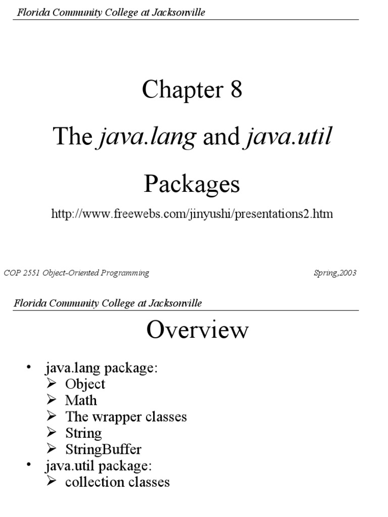 Java.lang and Java.util Overview | PDF | Method (Computer Programming) | String (Computer Science)