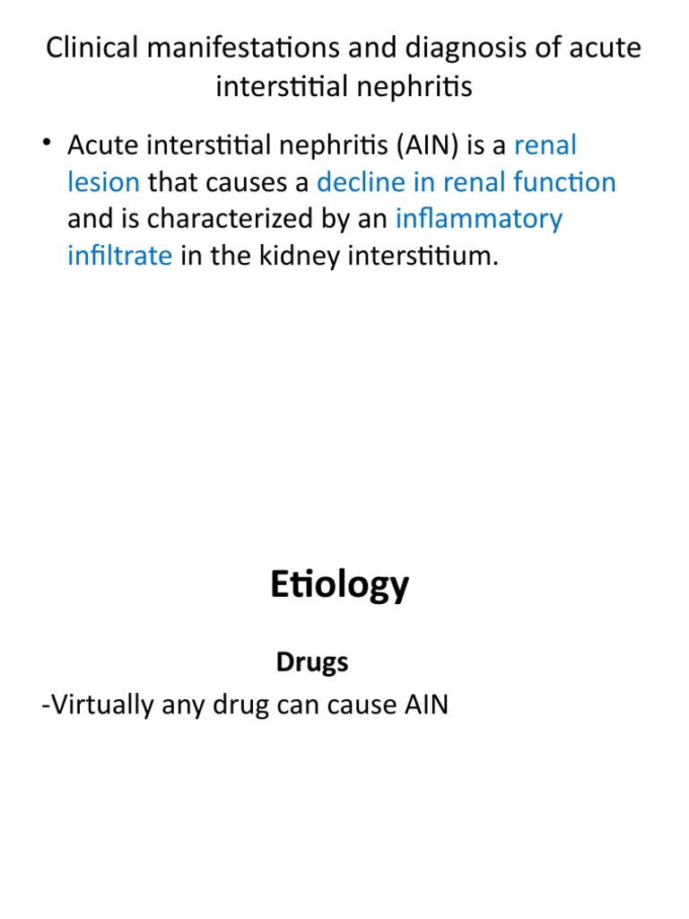 Clinical Manifestations and Diagnosis of Acute Interstitial Nephritis ...