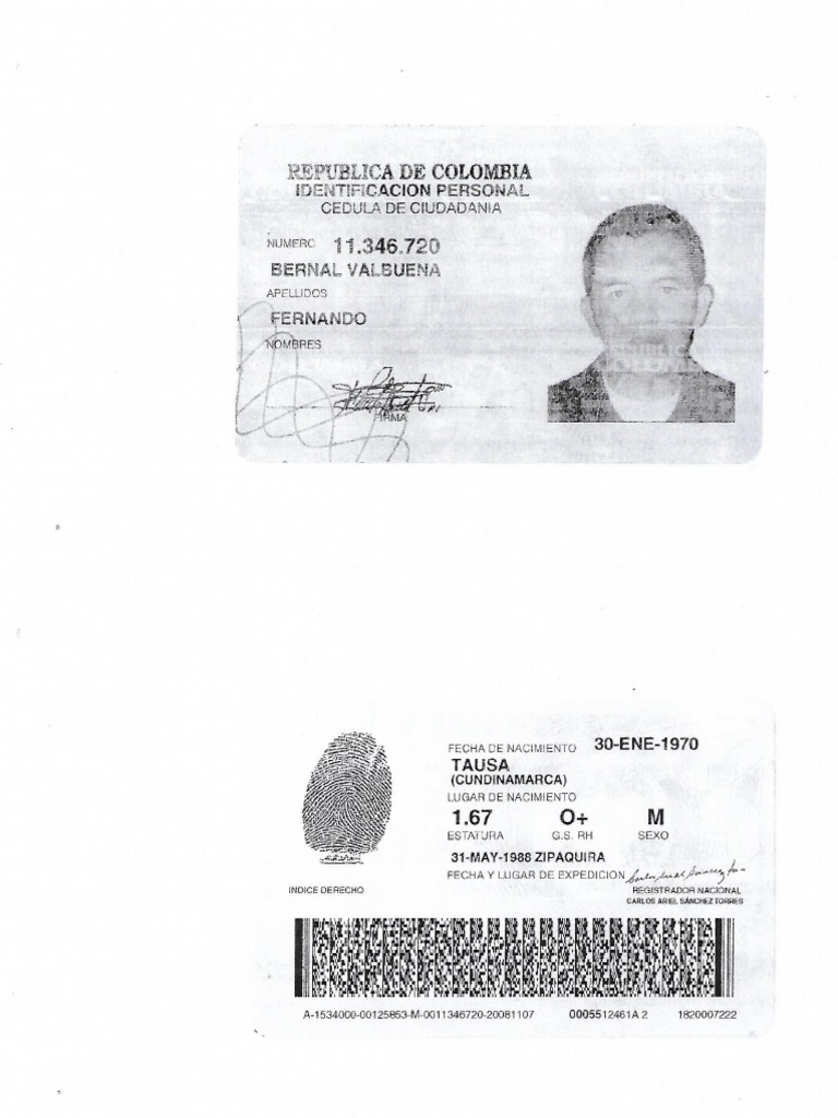 Cedula Fernando Bernal | PDF