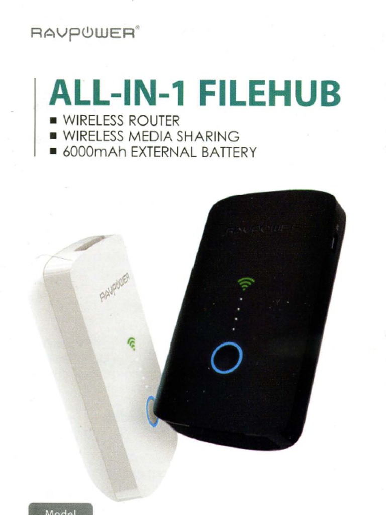 RavPower All-In-1 FileHub RP-WD03 Router-Battery-Media - User Manual | PDF