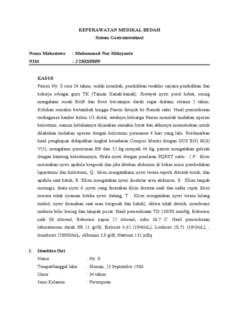 Pemulihan Pasien Post Operasi Kolostomi: Mengatasi Nyeri dan Membantu ...