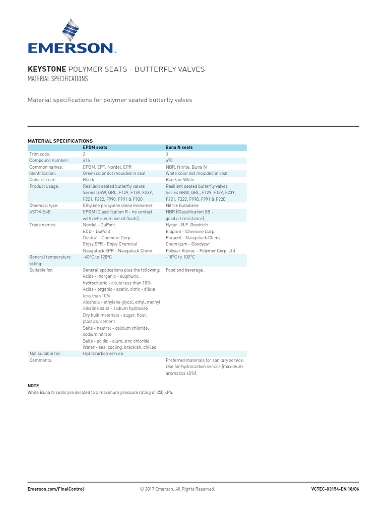 Material Specifications: Keystone Polymer Seats - Butterfly Valves ...