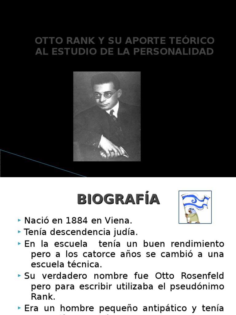 OTTO RANK diapositivas | Trauma psicólogico | Psicoanálisis