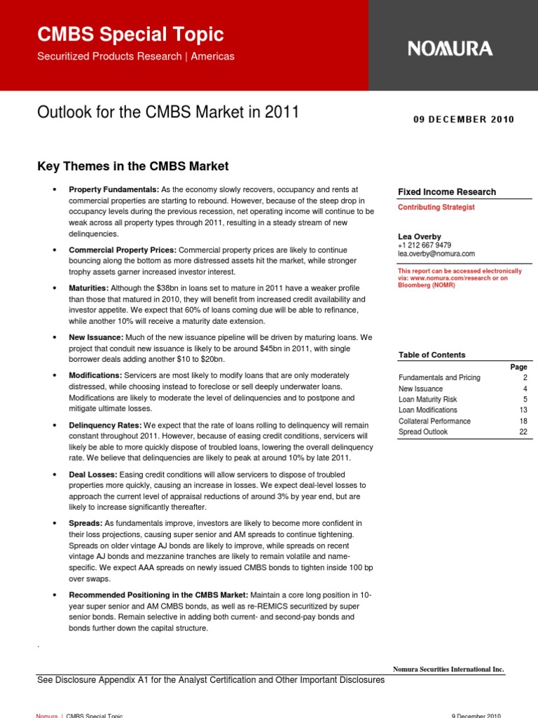 CMBS Special Topic: Outlook For The CMBS Market in 2011 | PDF ...