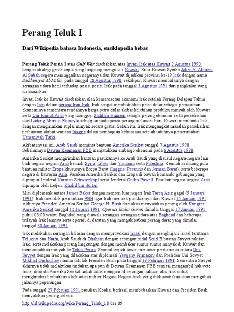 Sejarah Perang Teluk I | PDF | Sejarah